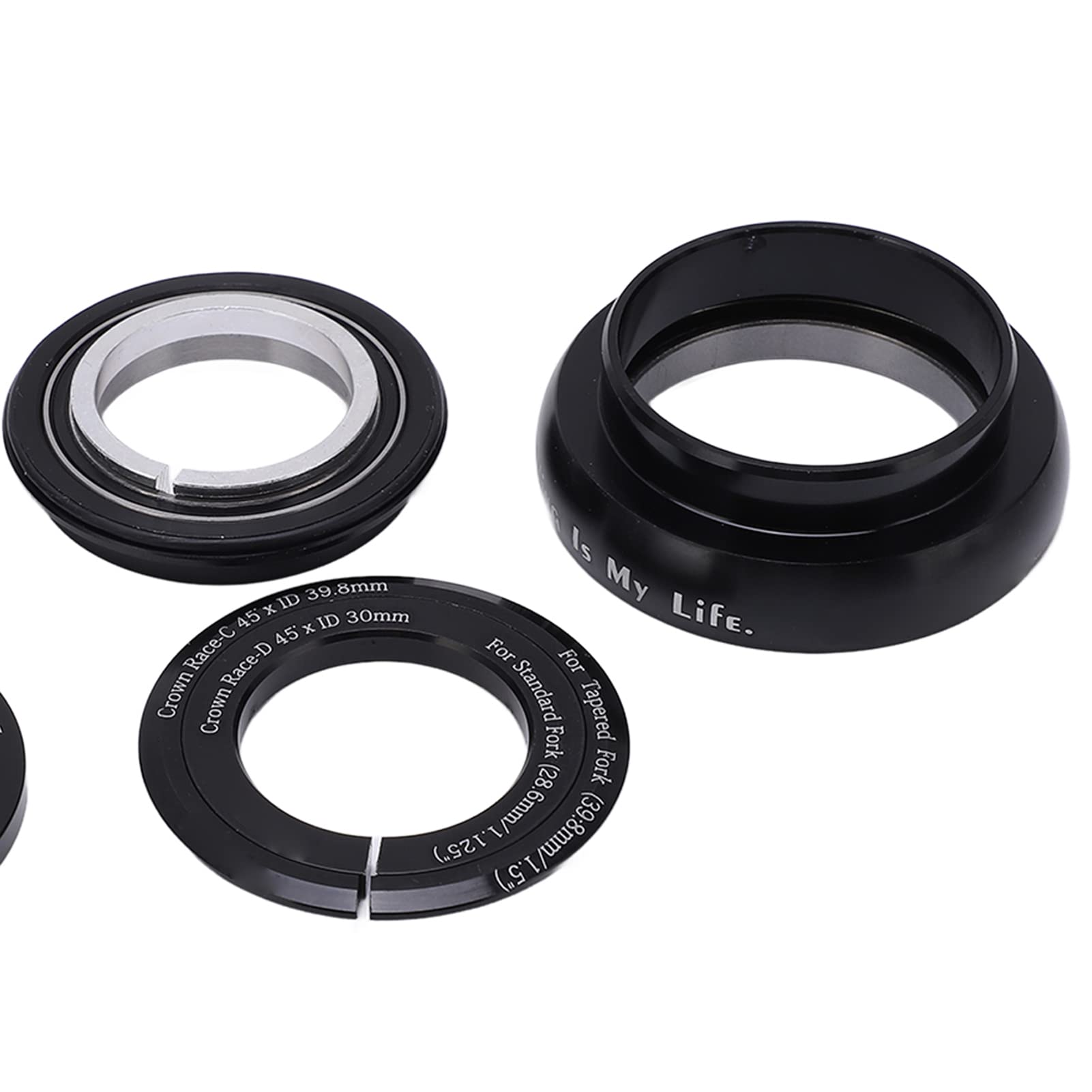 Shanrya Road Bike Headset Bearings, CNC Process Smoother Surfaces Flexible Rotation Mountain Bike Bowl Group Rust Proof for Road