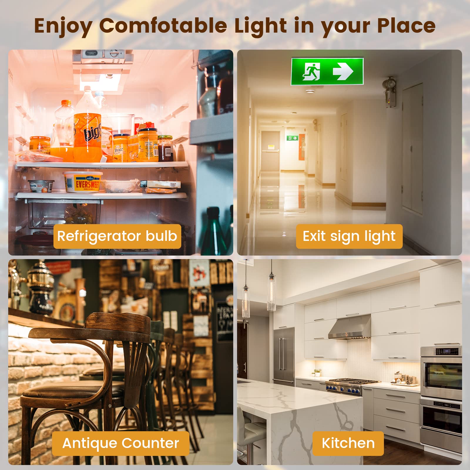 Luxvista 2W Dimmable LED T6.5 Tubular Filament Bulb - BA15D Double Contact Bayonet Base Appliance LED Lights 20W Equivalent for Exit Sign Light Chandeliers 120V Warm White 2700K (3-Pack)