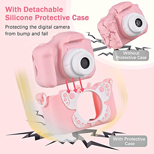 mewmewcat Digital Camera for X7 Mini Camera Camera Digital Camera 1080P Video Camera for 20MP Dual Lens 2.0 Inch IPS Screen Built-in Battery Cute Photo Frames Interesting Games w