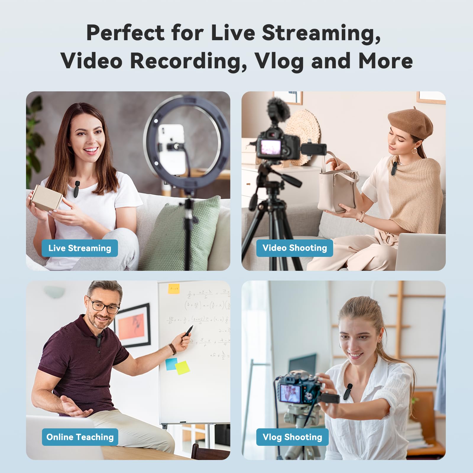 Maxtopfit 393FT Wireless Lavalier Microphone: 2.4G Noise Cancellation, Double Mics for YouTube, TikTok, Interviews, and Vlogs β Enhance Your Content Creation Effortlessly