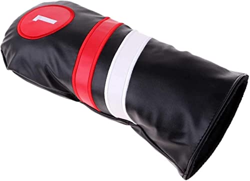 SGerste 1 or 3Pcs Golf Headcovers Set 1 3 5 Driver & Fairway Woods Head Covers with Elastic Closure Waterproof PU Leather Golfer Equipment Gift (Black Driver Cover)