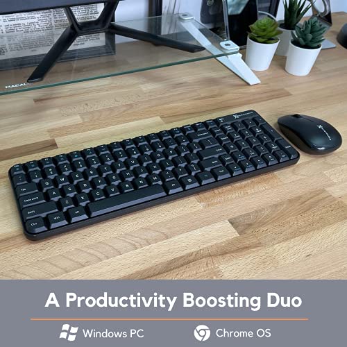Wireless Keyboard Mouse Combo, X9 Performance Small Full Size Wireless Mouse and Keyboard Combo - 20% Smaller Cordless Keyboard and Mouse Set to Save Space for Windows, Laptop, Computer, Desktop, PC