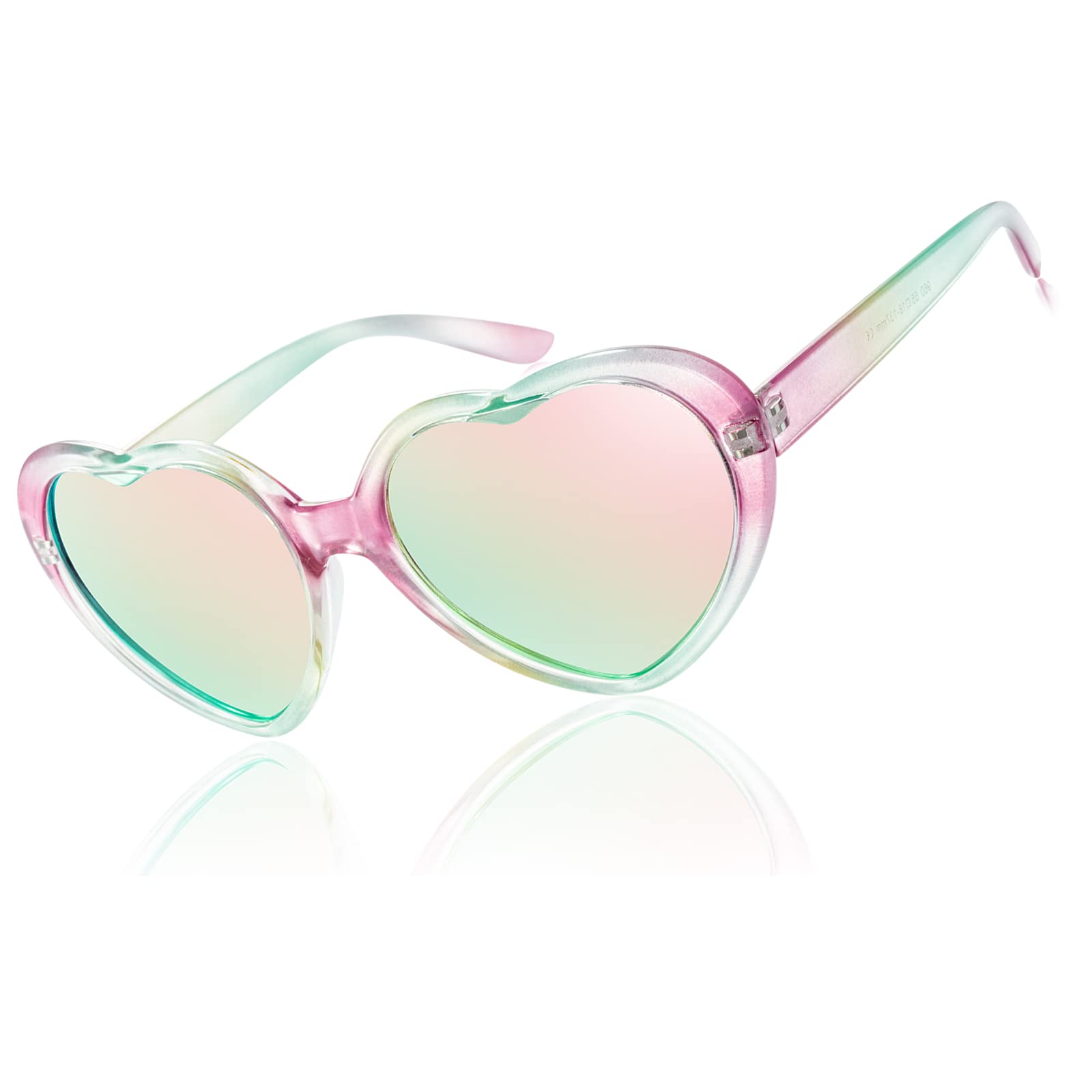 LVIOE Heart Sunglasses for Women, Polarized Heart Shaped Sunglasses with UV Protection Heart Style Retro Glasses for Shopping
