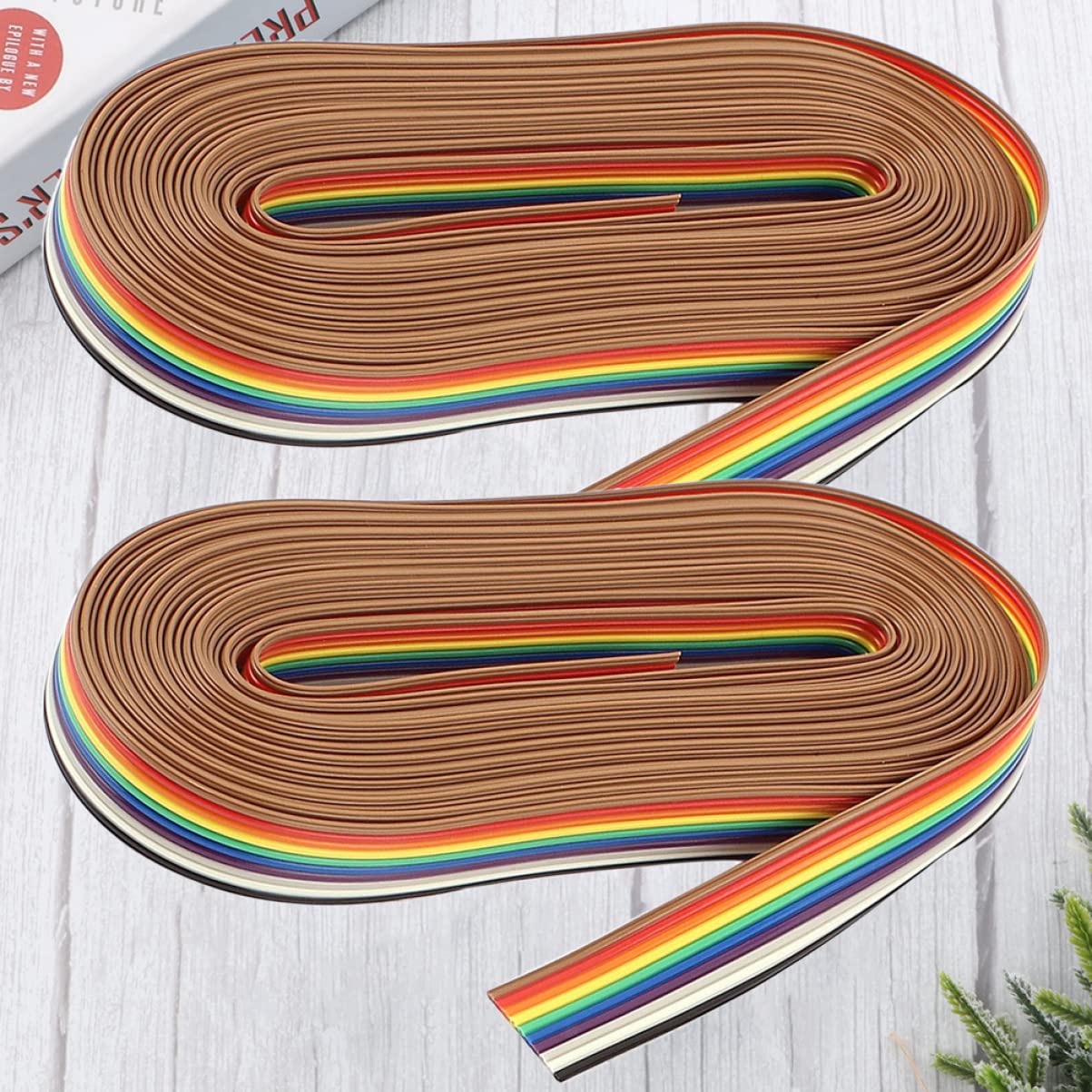 VILLCASE 6 Rolls 10 Y Cable Ribbon Cable Connectors 10 Pin Ribbon Cable TRS Cables Rainbow Ribbon Cable Ribbon Jumper IDC Ribbon Cable Flexible Ribbon Cable Computer Rehearsal Line