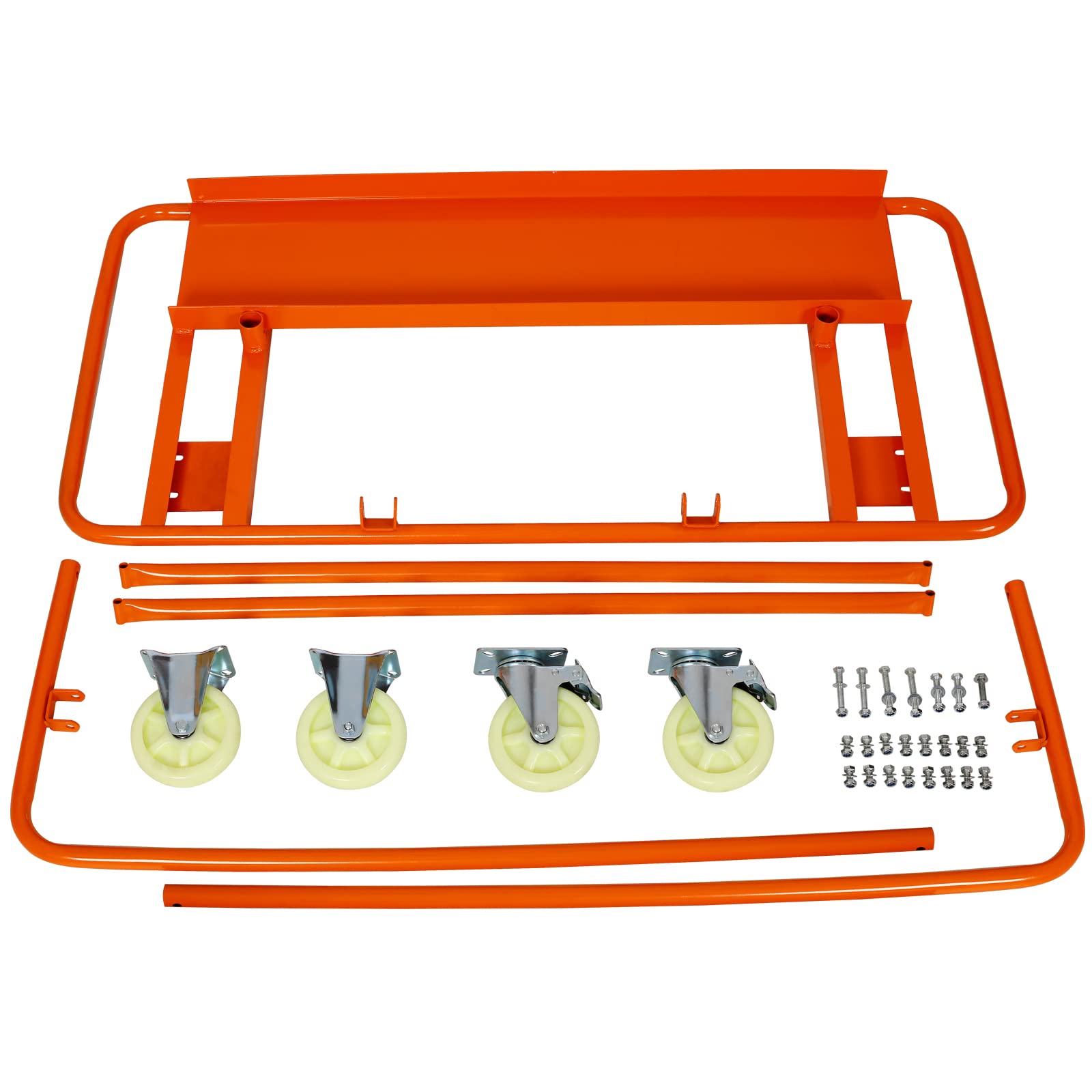 Veemuaro Heavy Duty Drywall Sheet Cart, Panel Dolly Cart 1600LBS Load Capacity with Four 5" Wheels, Service Cart for Garage, Home, Warehouse (Orange)
