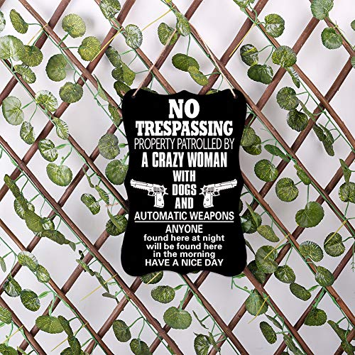 WaaHome Funny No Trespassing Signs Private Property Sign, 7.8''X11.8'' Safety & Privacy Warning Sign