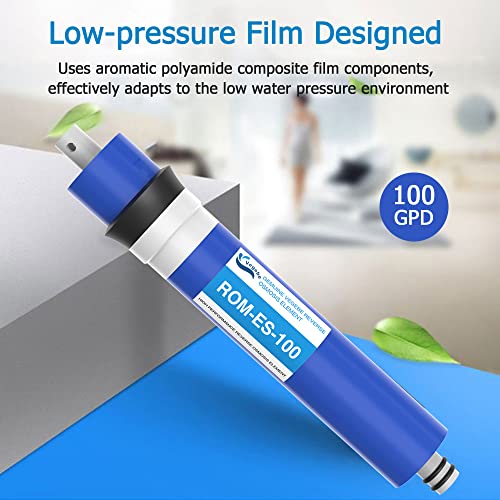 Vegebe 100 GPD RO Membrane Filter 12"x1.8" Reverse Osmosis Membrane Element Replacement Fits Under Sink RO Drinking Water Filter Filtration Purifier System, 1 Pack