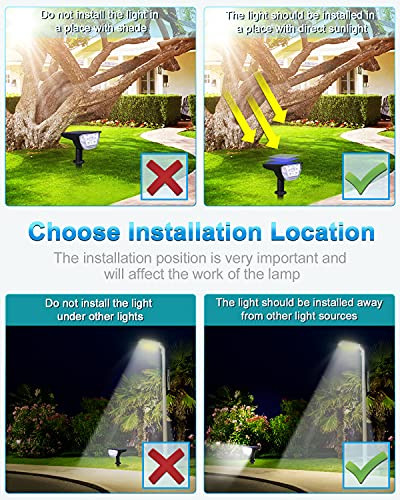 Solar Spotlights Outdoor [10 Pack/3 Lighting Modes], LiBlins Solar Light Outdoor IP67 Waterproof, Wireless Solar Landscape Spotlights, Wall & Ground Mounted for Yard Patio Pool Walkway Tree Decoration