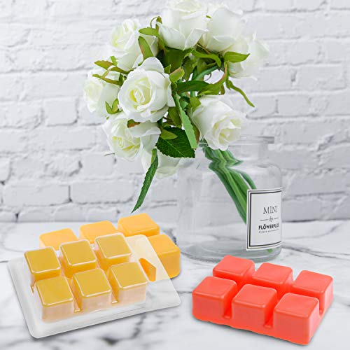 MILIVIXAY Wax Melt Containers-6 Cavity Clear Empty Plastic Wax Melt Molds-25 Packs Cubes Clamshells for Tarts Wax Melts.