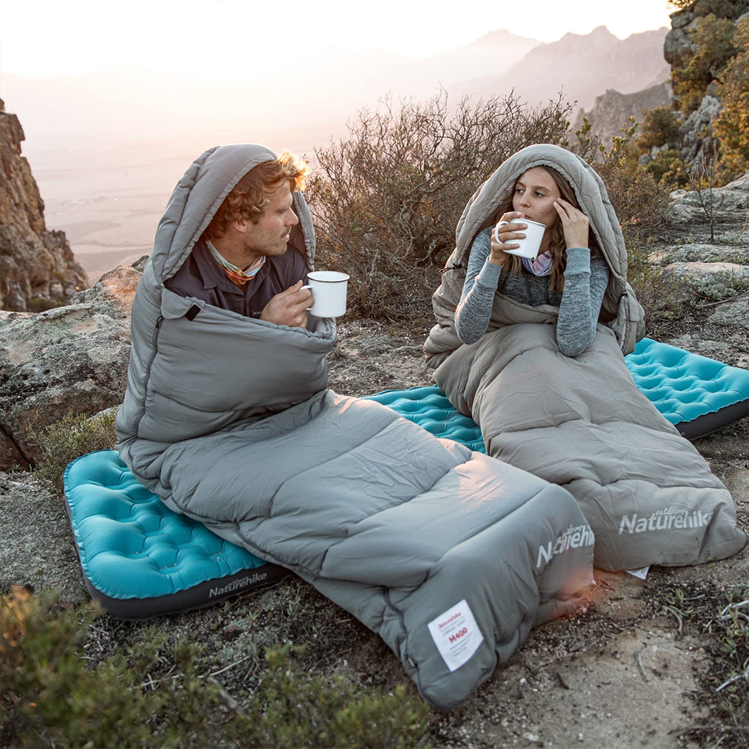 Naturehike Comfortable Cotton Sleeping Bag with Hood (Green, M180)