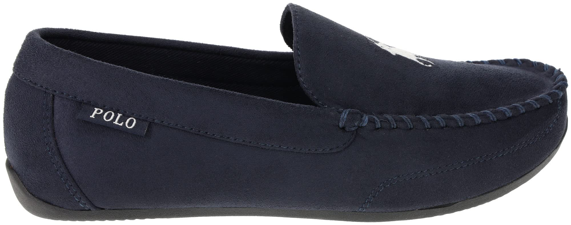 Ralph Lauren Mens' POLO Slipper, Declan Plaid Moccasin House Shoe, Navy, Size 9
