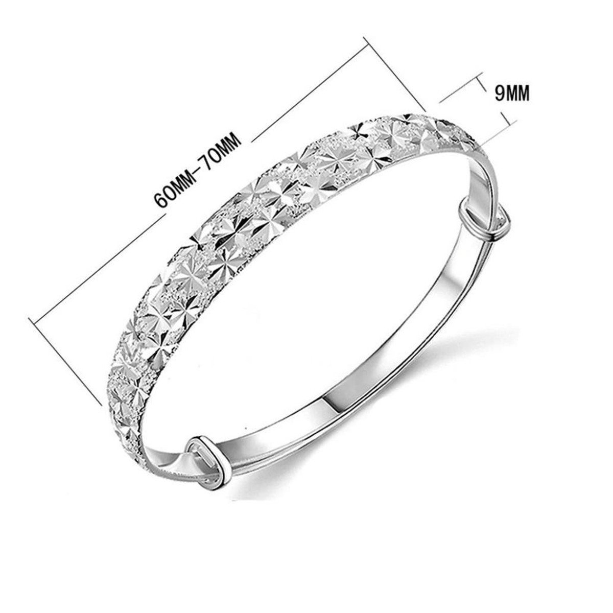 LSDMY Fashion 925 Silver Plated Jewelry Silver Bracelet Bangle For Women Gift (CD)