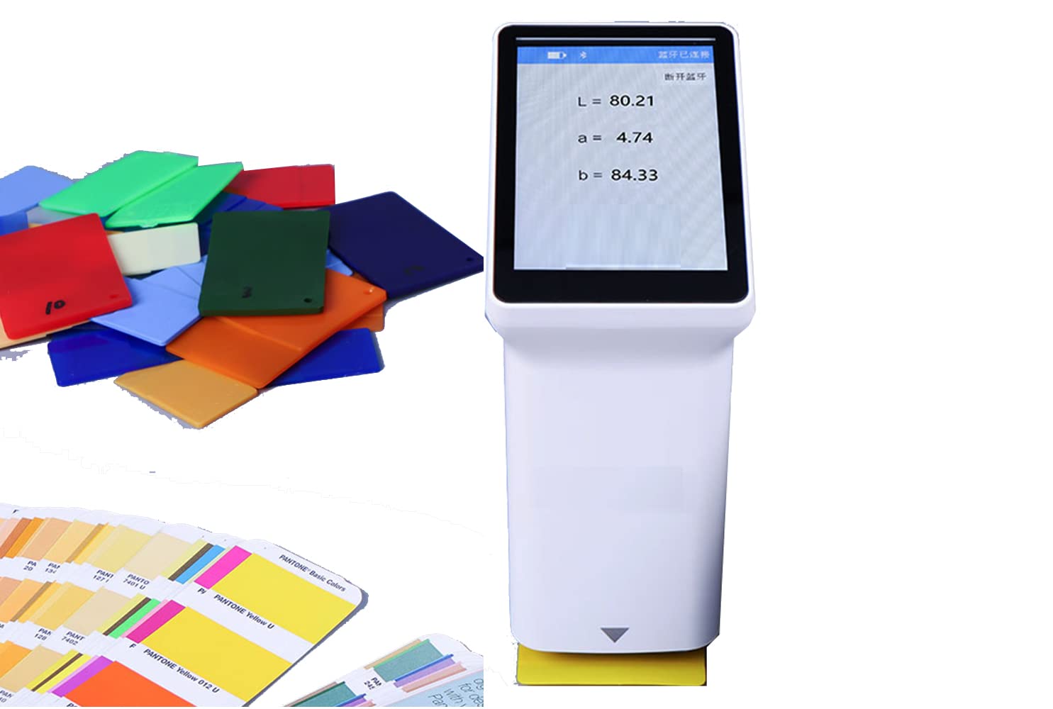 VTSYIQI Digital Colorimeter Lab Colorimeters Color Measurement Instrument with D/8°Optical Geometry 3.5 Inch IPS Color Touch Screen QC Mode for Coating Ceramic Plastic Paint Color Comparison Test