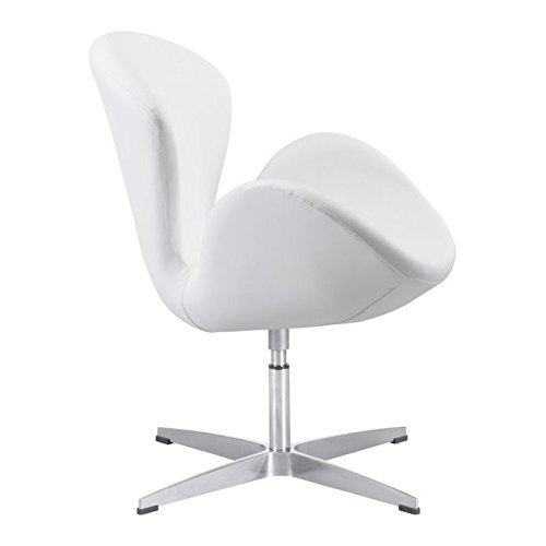 MAKLAINE Modern Faux Leather 29.9''H x 28''W x 21.8''D White Occasional Chair