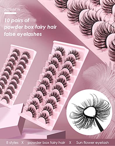 NEW 10Pairs Mink Eyelashes 100% Handmade 3D Mink Lashes Full Strip Lashes Soft False Eyelashes Makeup Lashes (XZ-05)
