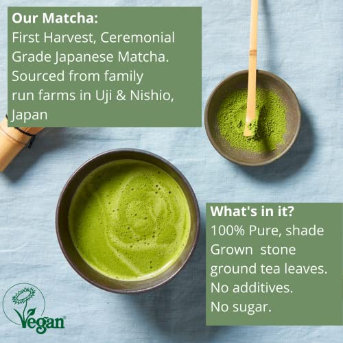 Matcha Green Tea Powder - Ceremonial Grade, First Harvest, Great Tasting, Authentic Japanese Matcha, Pure, Fresh & Healthy. 50 Servings, 100g (3.5oz) Bag