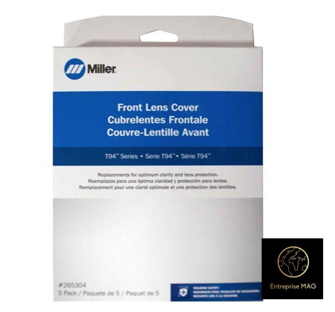 Miller 265304 Front Cover Lens for T94 Series Welding Helmets, 5 pack