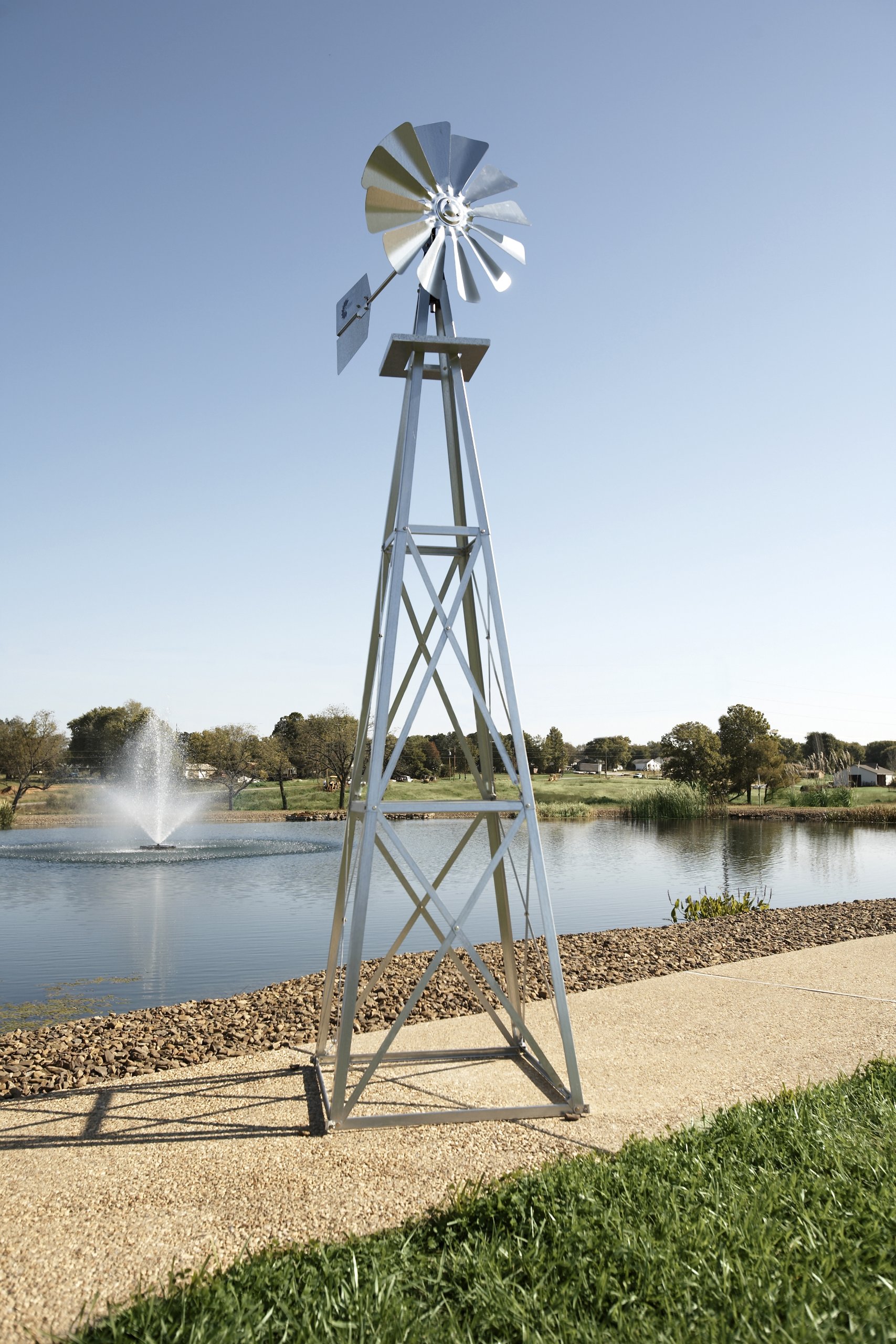 Outdoor Water Solutions 12-Foot Galvanized Backyard Windmill