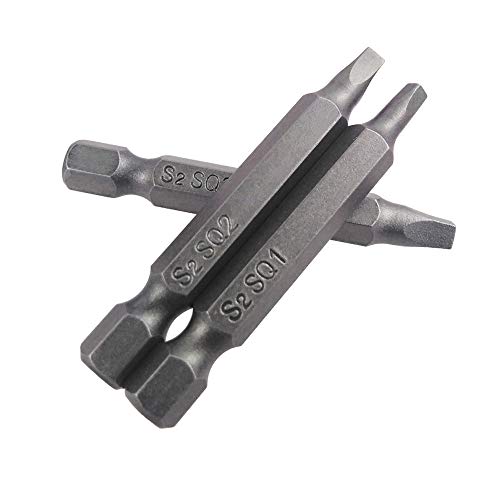Wolfride 3 Set of 3pcs Square Head Screwdriver Bits 1/4-Inch Shank Magnetic Square Drive Bits Set| SQ1 SQ2 SQ3, 2-Inch Length