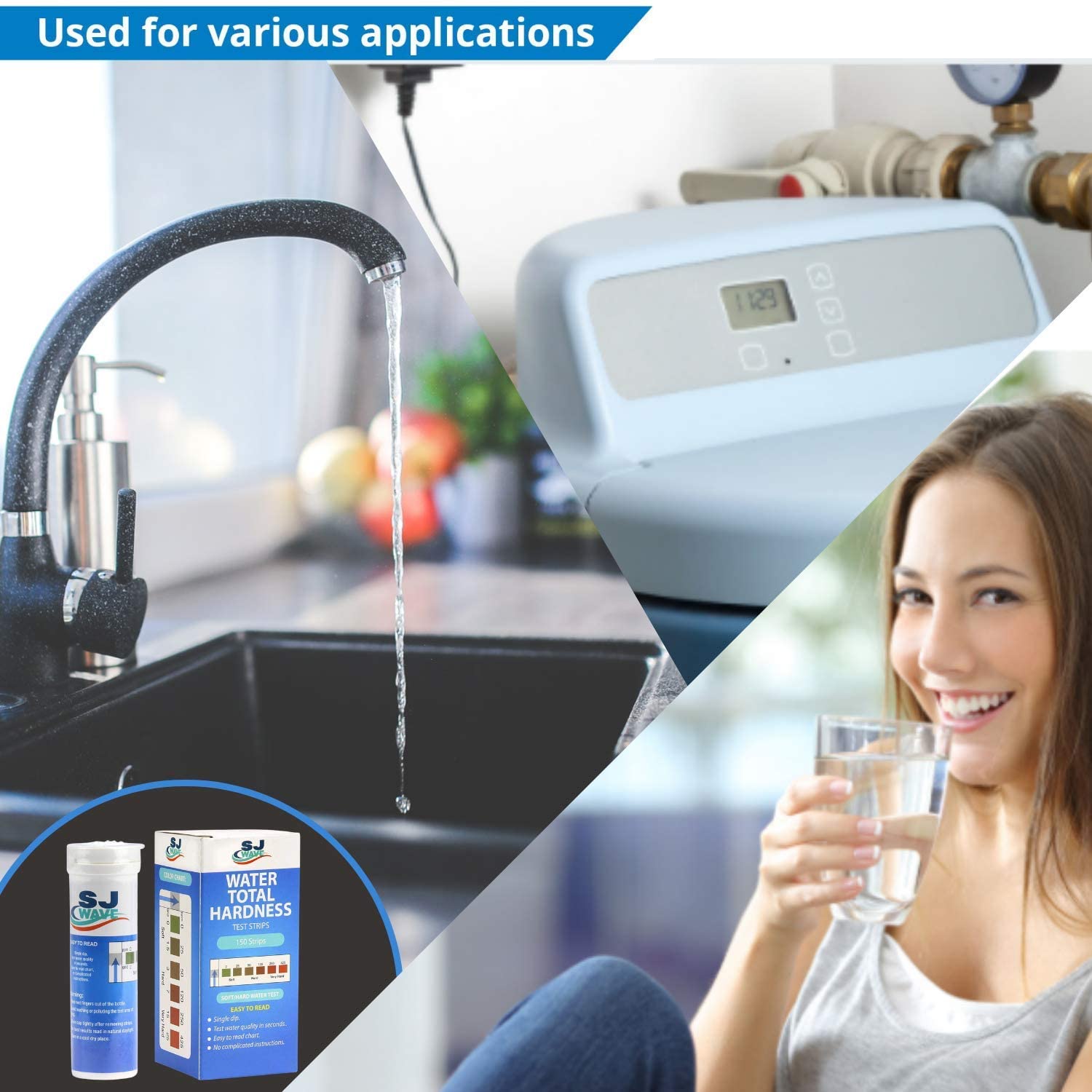 Water Hardness Test Strips | Fast and Accurate Water Quality Testing Kit for Water Softener, Swimming Pool, Fish Tank, Spa Kit and etc |150 Strips for 150 Hard Water Tests. 0-425 ppm and 0-25 gpg