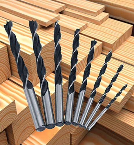 Wood Brad Point Drill Bit Set 3/16 in. 20Pcs Spur Point Stubby Woodworking Drill Bits