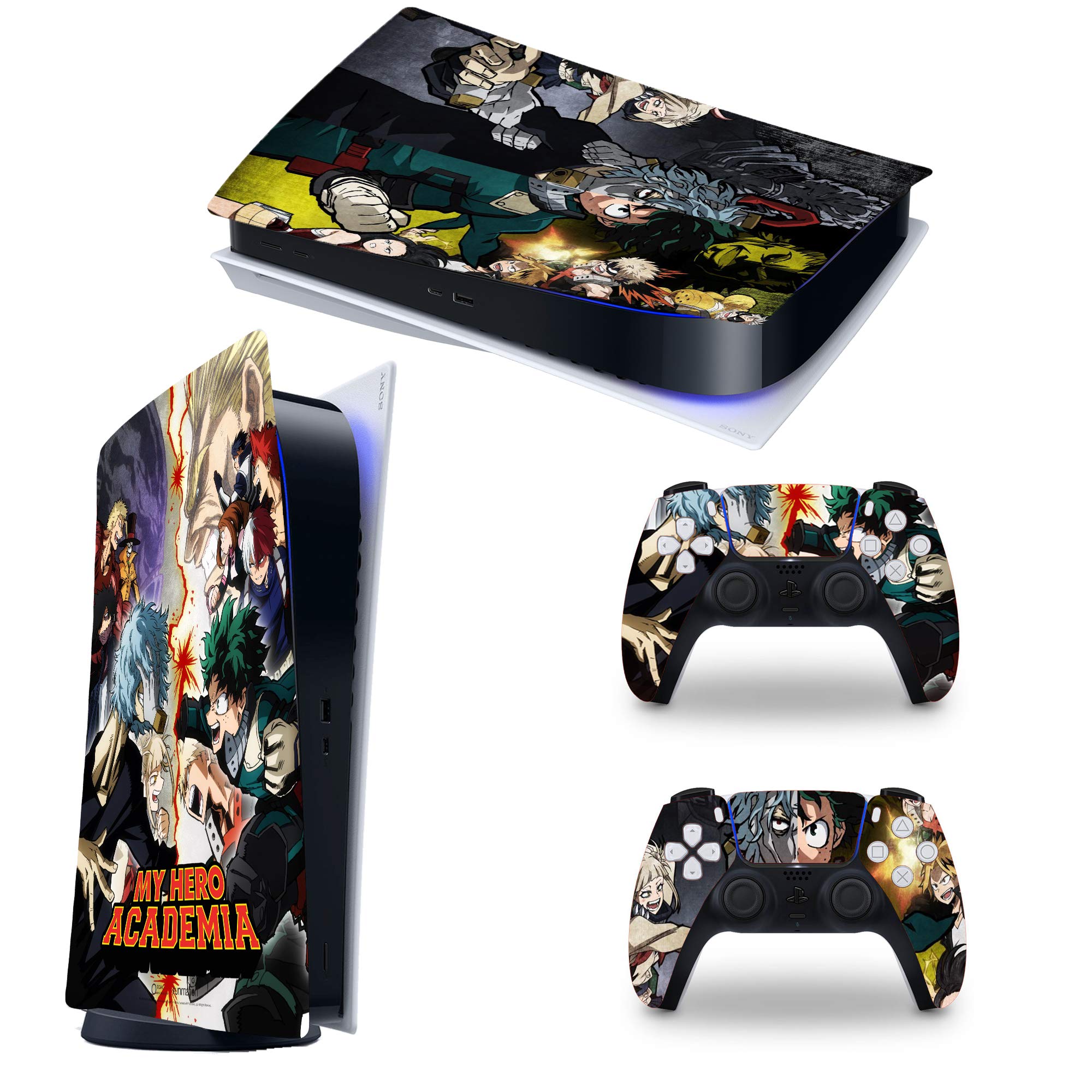 Playstation 5 Digital Edition Skin Set – Hero collage - HD Printing Vinyl Skin Cover Protective for PS5 Digital Edition Console and 2 PS5 Digital Edition Controller