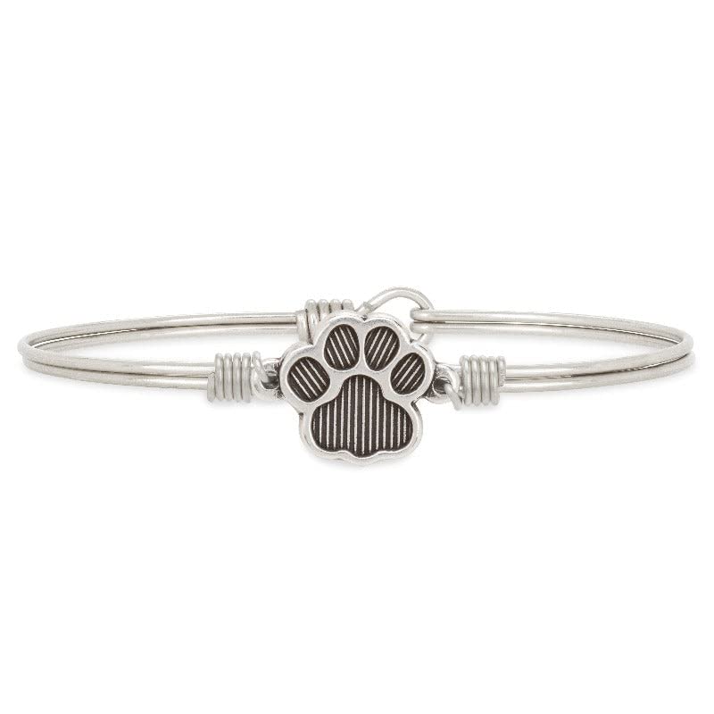 Luca + Danni Paw Print Bangle Bracelet For Women - Brass Tone Size Regular Made in USA