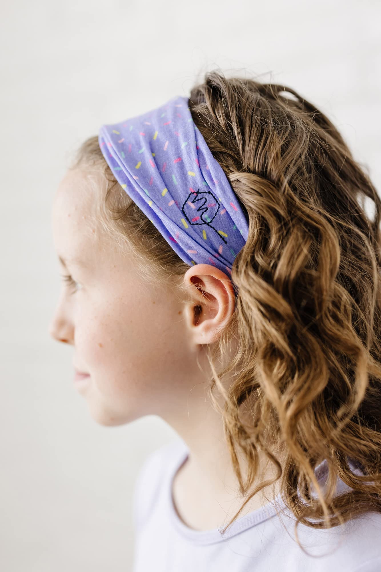Maven Thread Kids and Teens 3" Wide No-Slip, Sweat-Wicking Headband for Exercise and Yoga, 2-Pack, Doughnuts and Sprinkles (Sugar-Kids)