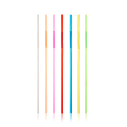 True Ultra Bendy Straws, Long Flexible Party Straws for Cocktails, Smoothies, Iced Coffee, Disposable Party Supplies, Assorted Colors, Set of 50