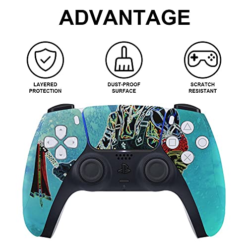 PlayStation 5 optical drive version sticker protective cover, Soul of The Blitzball Star ps5 controller protective shell (compatible with ps5 optical drive)