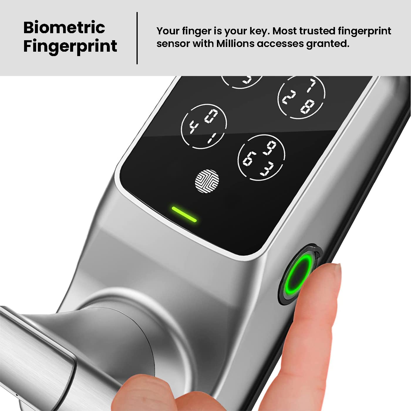 Lockly Secure Pro, Wi-Fi Smart Door Lock, Keyless Entry Door Lock, PIN Genie® Keypad, 3D Biometric Fingerprint Sensor & PGA006SN Deadbolt Cover Plate Accessory for Lockly Bluetooth Smart Locks