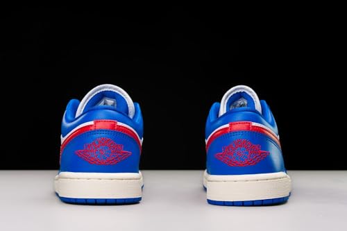 Nike Jordan Women's Air Jordan 1 Low Sneakers (Sport Blue/Grym Red-White-Sail, 8.5)