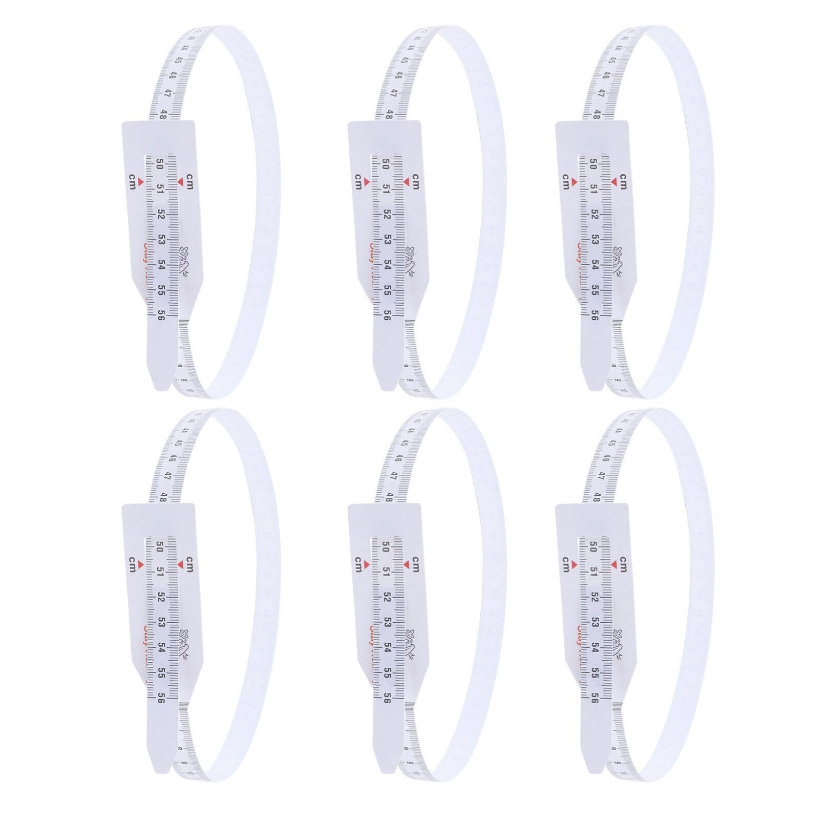 TEHAUX Head Circumference Measuring Tape, Measure Rulers for Pediatrics, Plastic, Reusable, Non- Stretchable with End Insert (6Pcs 22inch）