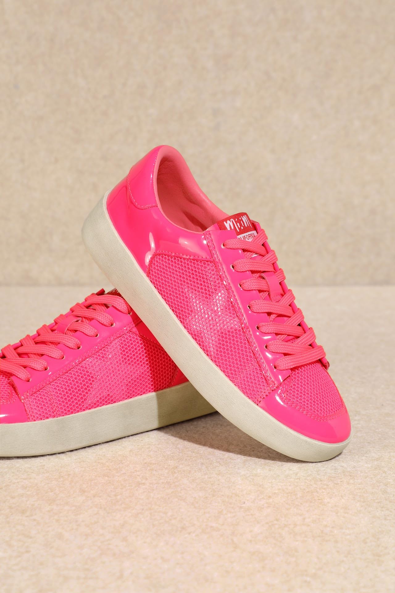 Mi.iM Candace Rubber Sole Lace-up Leather Star Sneakers (6.5, White)