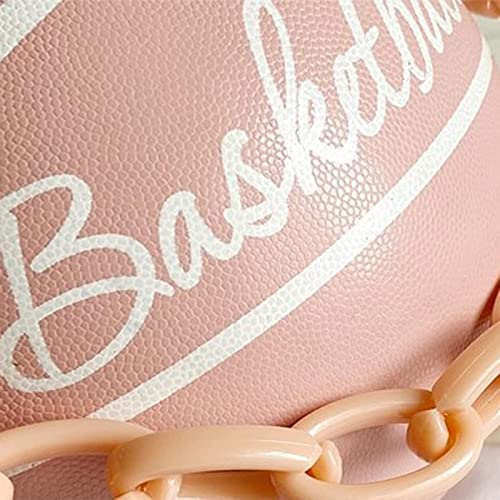 Women Shoulder Bag Chain Basketball Shaped Purse Round Body Handbag Small Clutch for Women with Strap