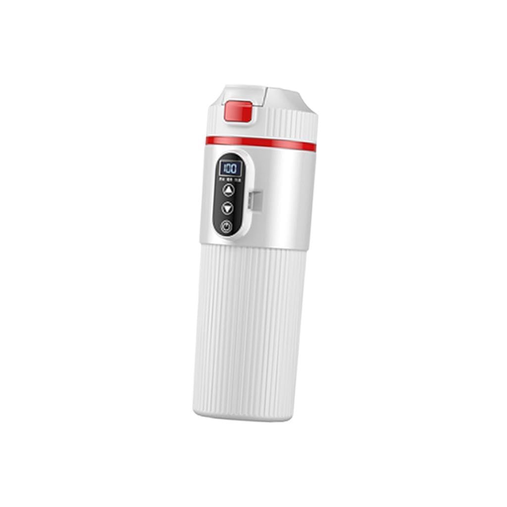 ＫＬＫＣＭＳ Car Heating Cup Car Electric Kettle Easily Washing Hot Water 450ml Travel Mug Electric Heated Travel Mug for Milk Heated, White