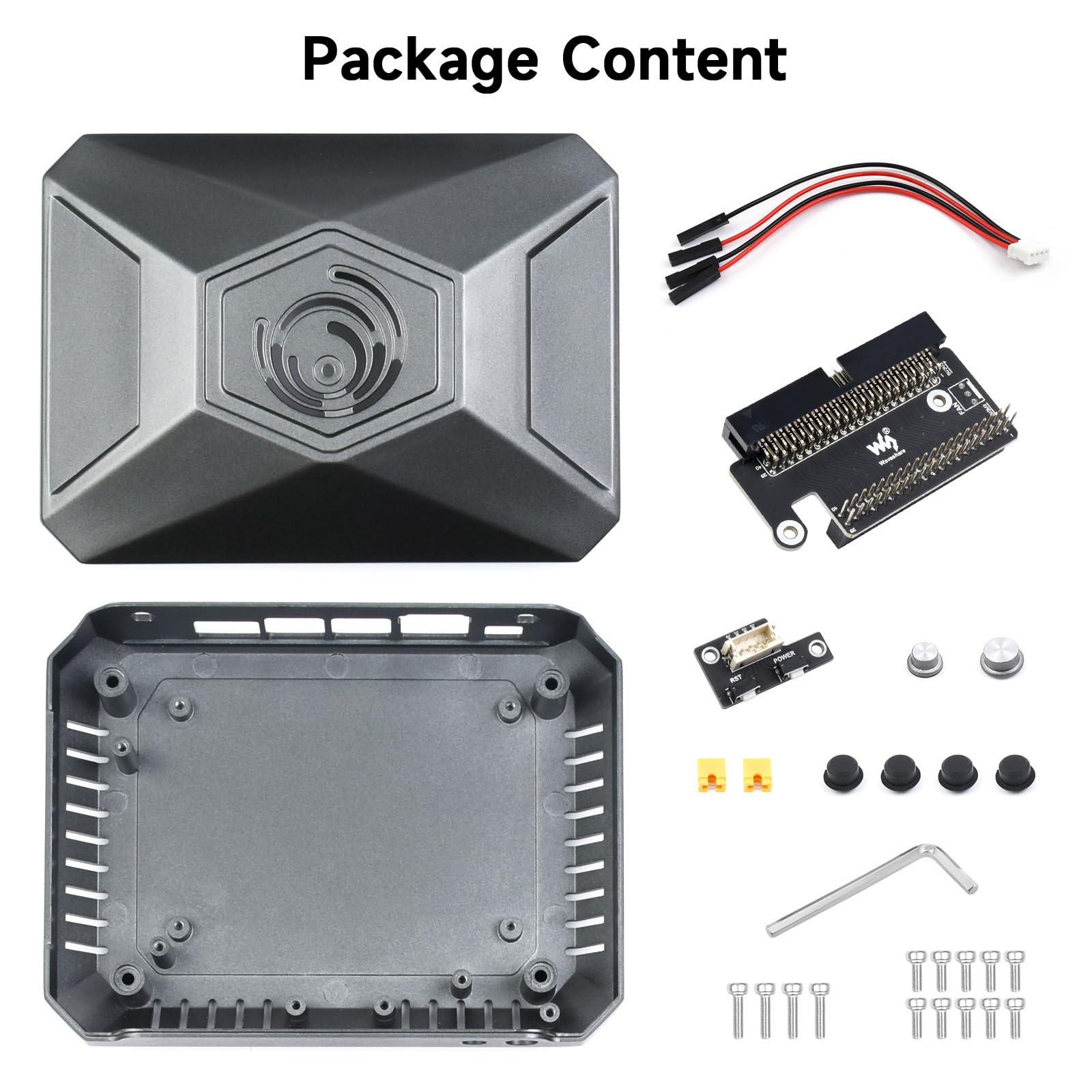 Waveshare Aluminum Case for Jetson Nano Developer Kit with GPIO Adapter ONLY for Waveshare Jetson-Nano-DEV-KIT