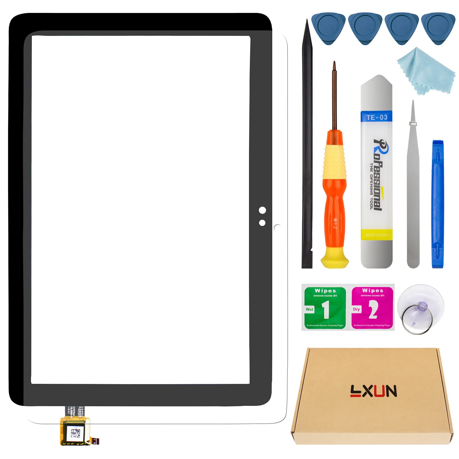 LXun Upgraded Digitizer Glass Compatible with Amazon Kindle Fire HD 8 /HD 8 Plus Tablet 10th Generation 2020 K72LL3 K72LL4 Touch Screen Digitizer Replacement Panel Front Glass Lens with Repair Tools