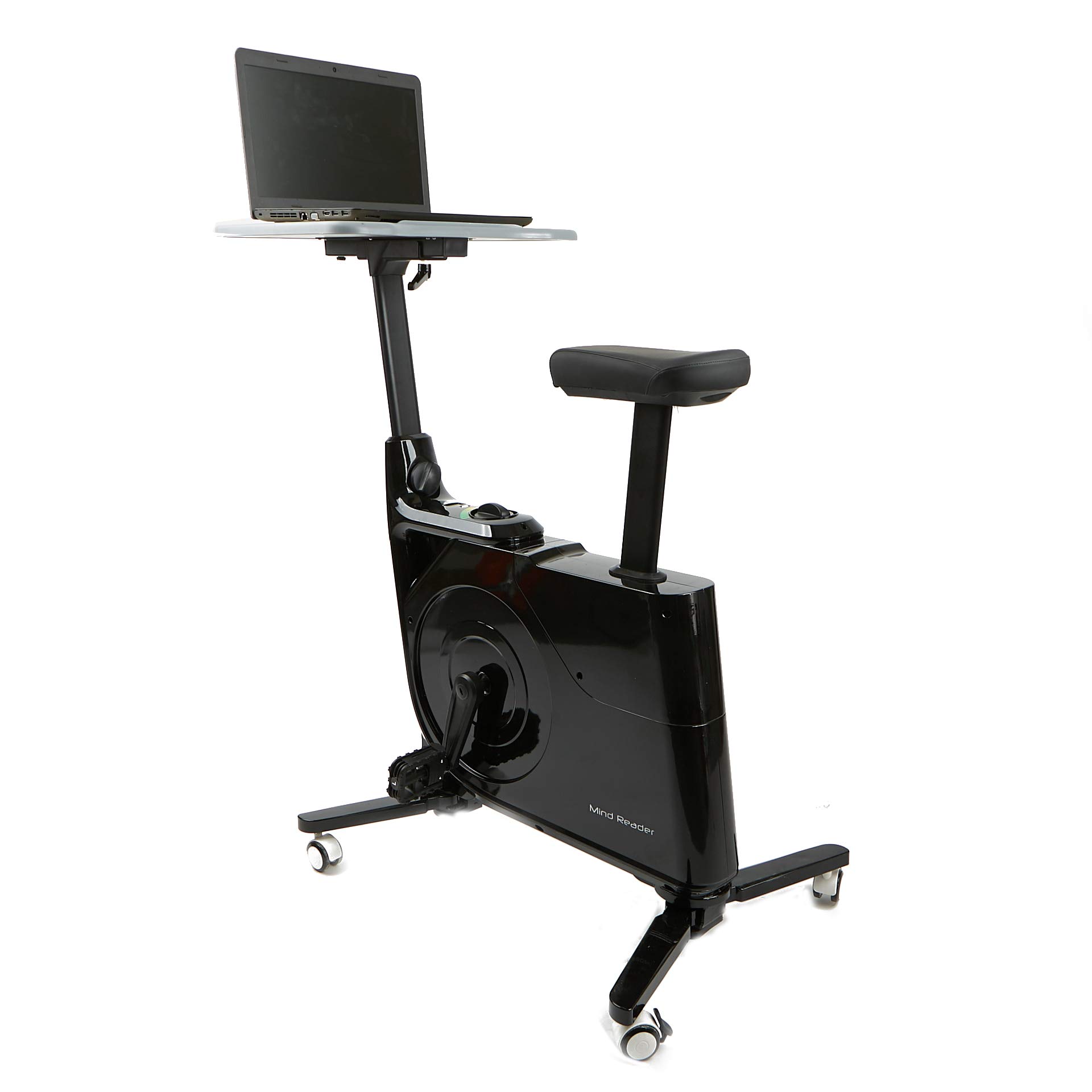 Mind Reader XBIKED-BLK Bicycle with Desk, Home Office Exercise, Standing Indoor Cycling, Bike Workstation, Black