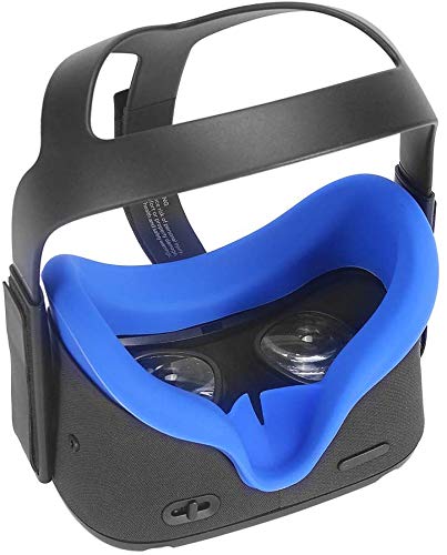 MASiKEN 3Pcs Silicone Face Eye Cover for Oculus Quest, Premium Face Cushion & Face Mask Pads Sweat Guard Washable (Purple+Blue+Yellow)