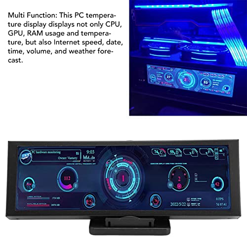 VINGVO Computer CPU Monitor, IPS Screen PC CPU Monitor 7.9 Inch for Chassis