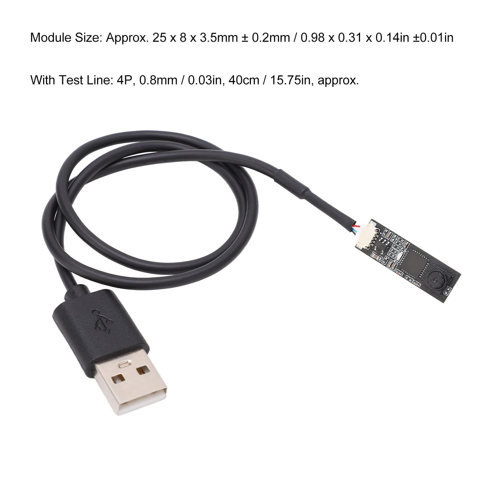 USB Camera Module, HD Image OV7675 Chip 640X480 Resolution Without Distortion 50° Large Visual Range, for Modification Advertising Machine Face Recognition