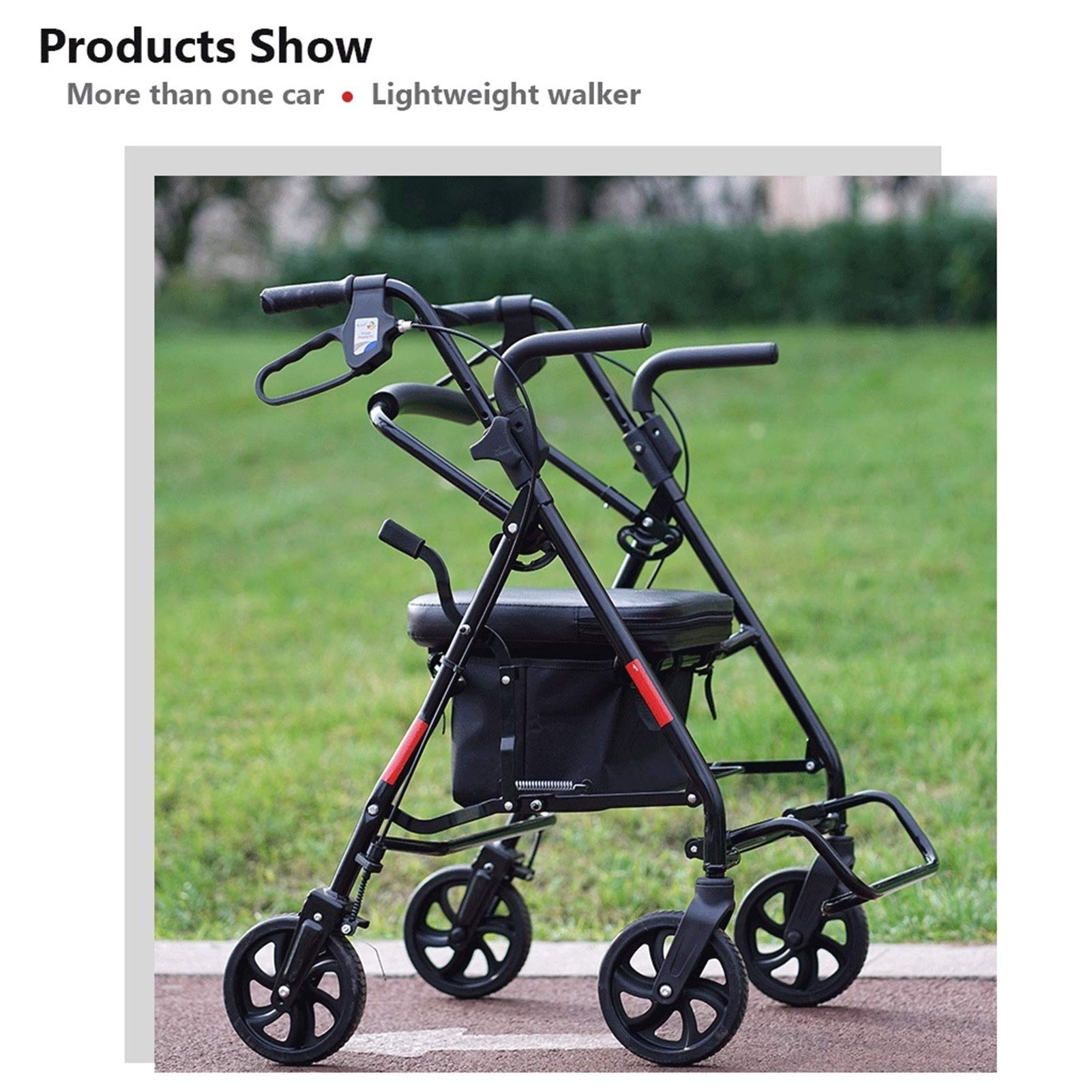 Walkers for Seniors Rolling Walker Foldable, Rollator Walker with Seat, Folding Rolling Walker Mobility Aid for Adult, Senior, Elderly & Handicap, Space Saver Rollator Walker,Supports 220 lbs
