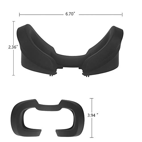 MASiKEN Face Cover Mask & Face Pad for Oculus Rift S - Silicone Face Cushion Sweatproof Lightproof (Black)