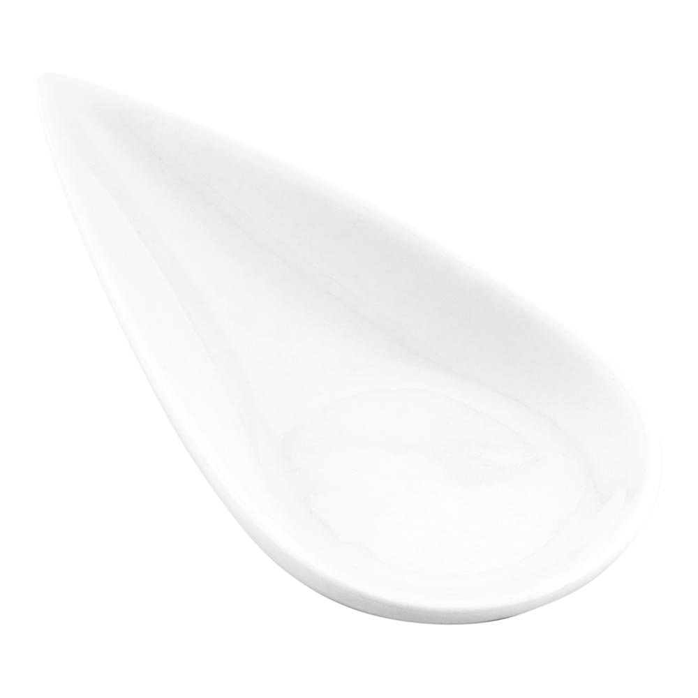 Restaurantware 4.3 Inch x 2 Inch Porcelain Tasting Spoons 10 Teardrop Shape Porcelain Spoons - Microwave-Safe Oven-Safe White Porcelain White Tasting Spoons Chip-Resistant For Appetizers