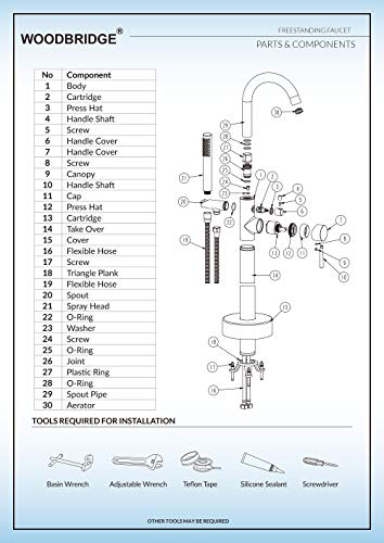 WOODBRIDGE Bathtub Faucet F-0001 B, B/N