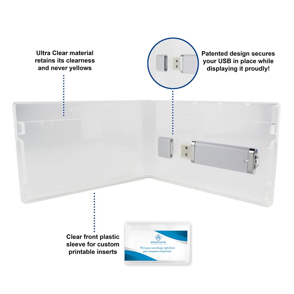 Mini Flash Pac® USB Flash Drive Case Super Clear - 25 Pack