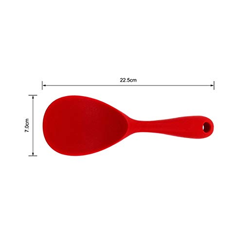 LMMDP Silicone Cooking Utensil Kitchen Tools Soup Spoon Strainer Pasta Server Egg Beater Spatula Food Red