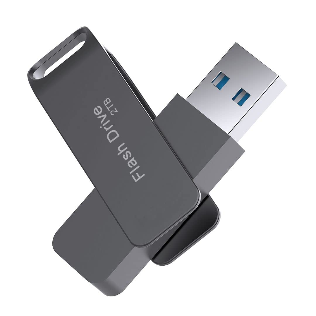 USB Flash Drive 2TB, Large Storage Thumb Drive, Flash Stick 2000GB, Portable U Disk Pen Drive, Memory USB Stick 2TB Data Storage for PC Laptop Computers Tablet