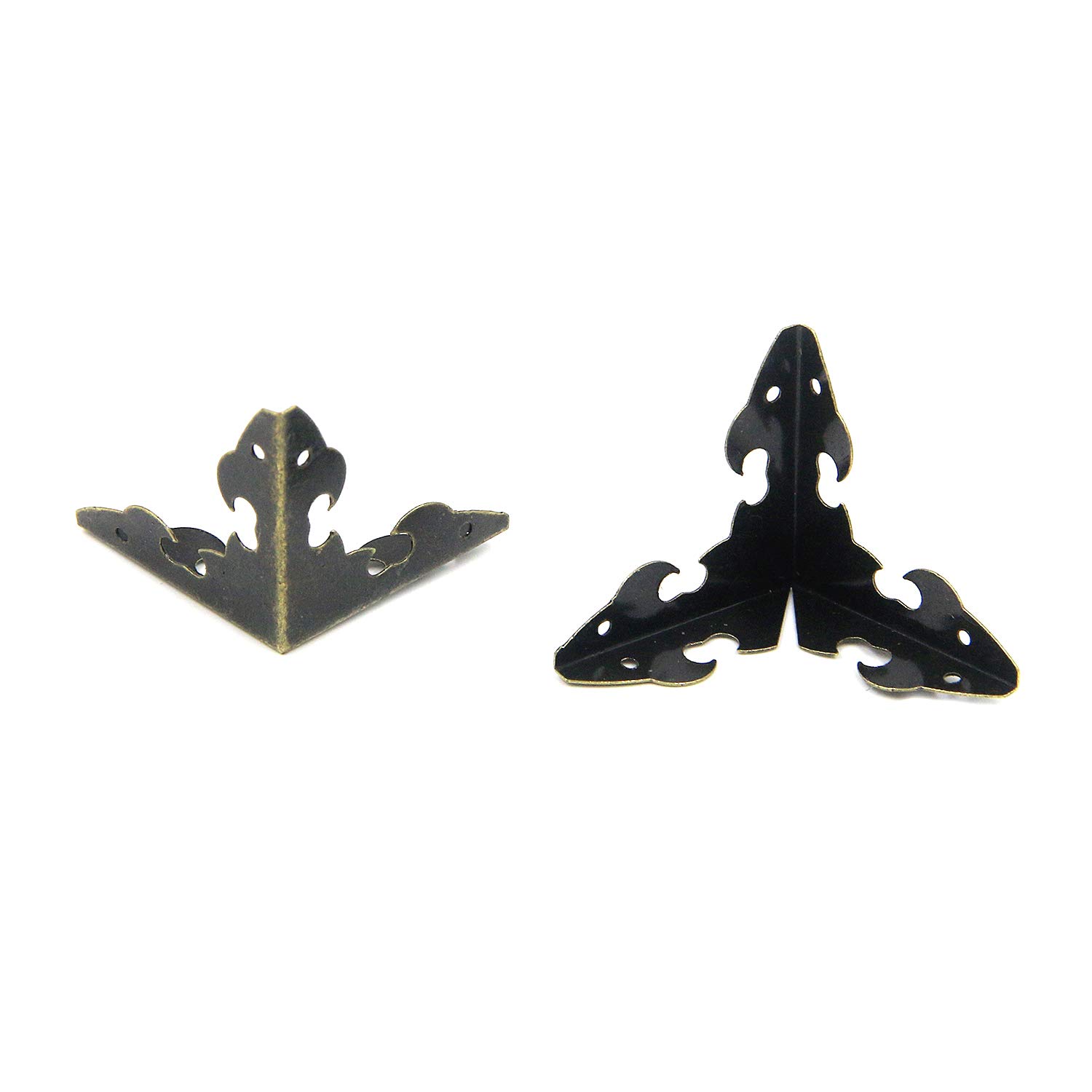 My MIRONEY Box Corner Protectors Triangle Box Edge Safety Guard Antique Bronze Box Bracket Decoration Case Corner with Nails Pack of 20